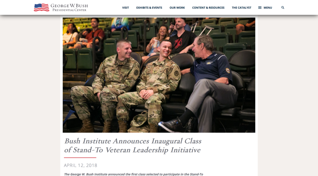 HS&T Extra: Announcing Participation in the Bush Institute Stand-To ...